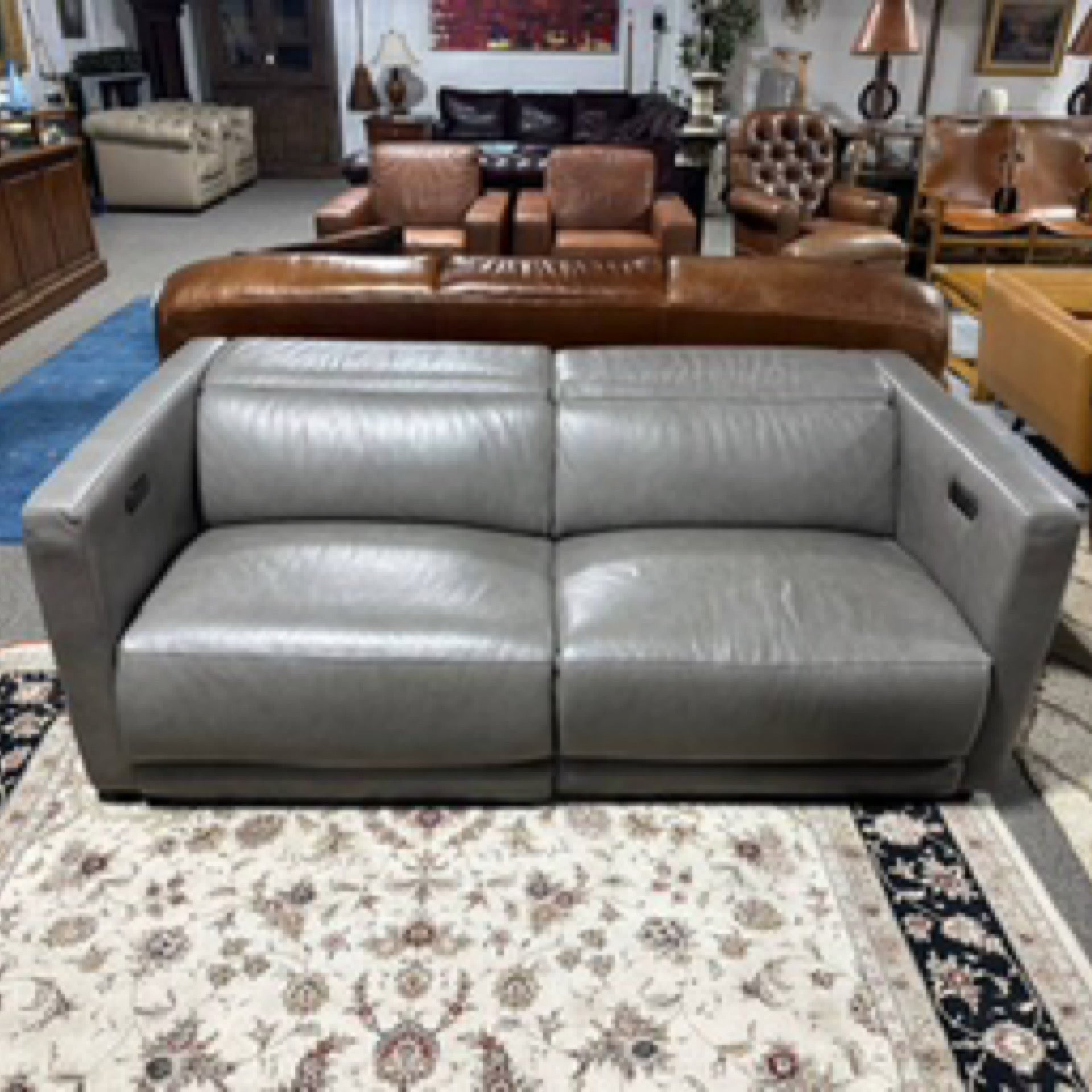 Crate and Barrel Russo Leather Power Reclining Sofa | North Furnishings