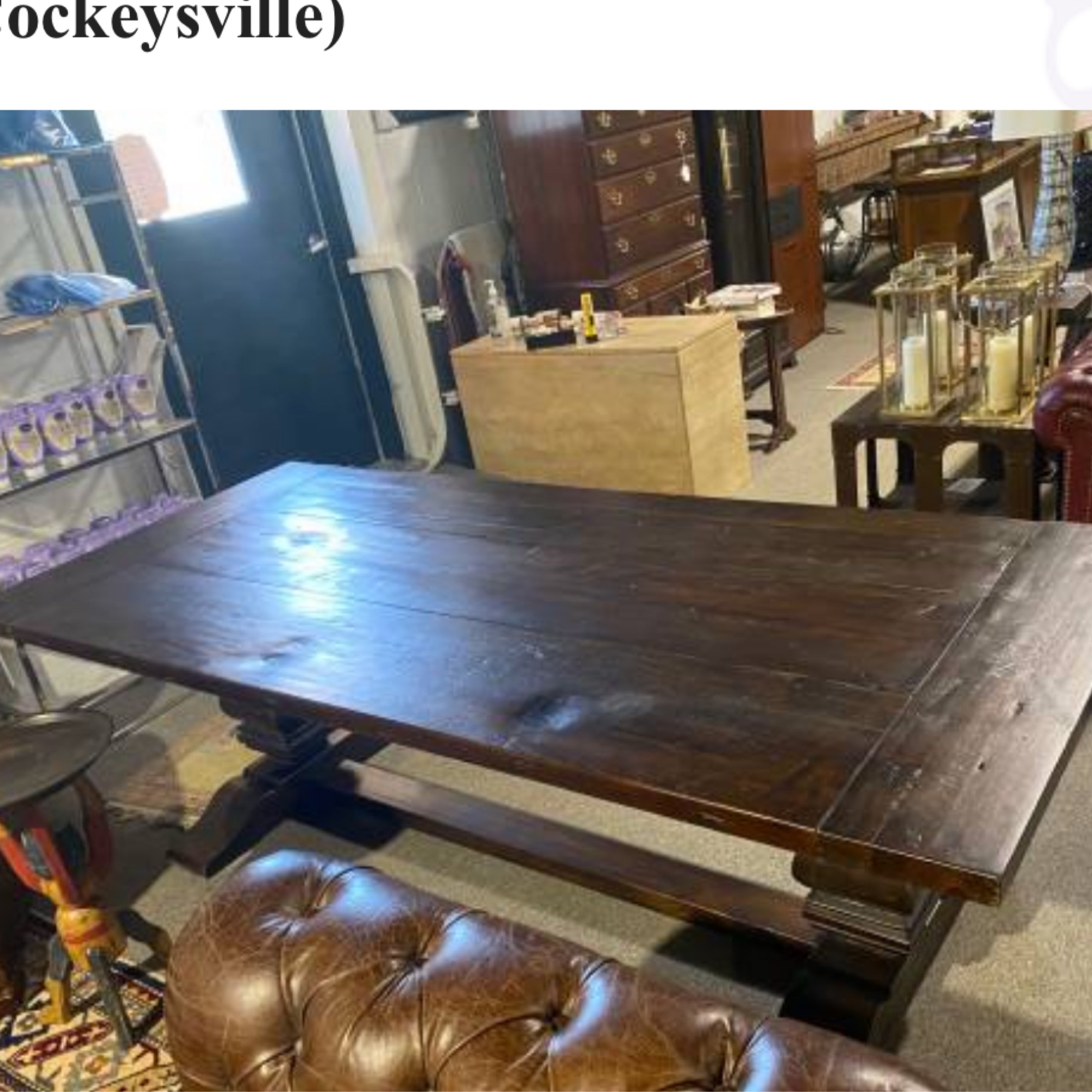 Restoration Hardware Salvaged Wood Trestle Dining Table | North Furnishings