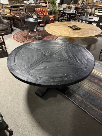 Restoration Hardware SALVAGED WOOD TRESTLE ROUND DINING TABLE | North ...