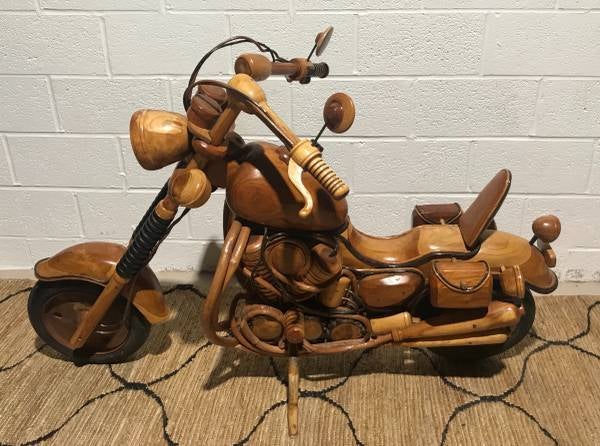Custom Mixed Wood Harley Davidson Motorcycle | North Furnishings