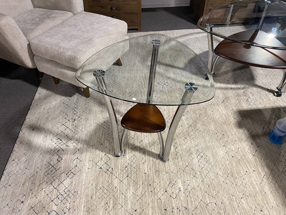 Mid-Century Glass Top End Table | North Furnishings