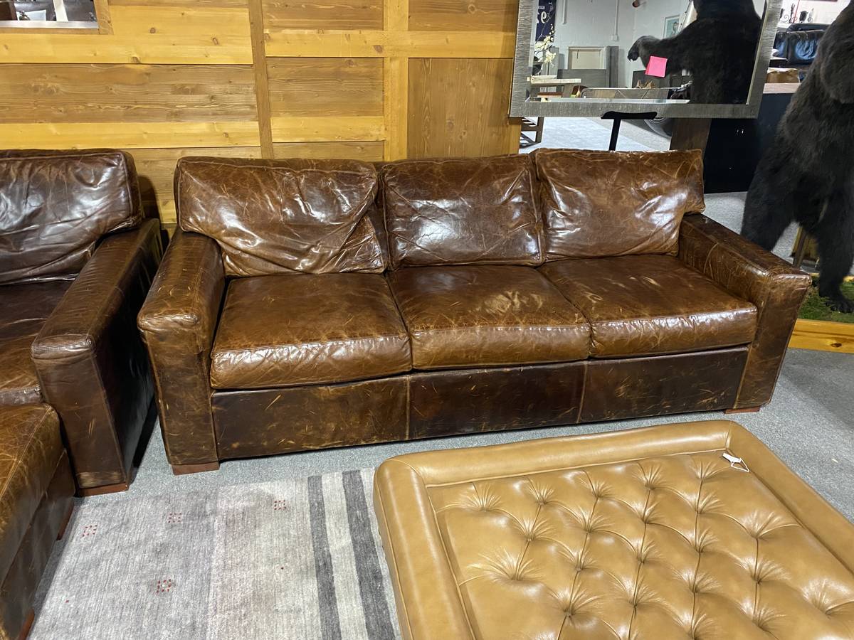 Restoration Hardware Leather Maxwell Sofa | North Furnishings