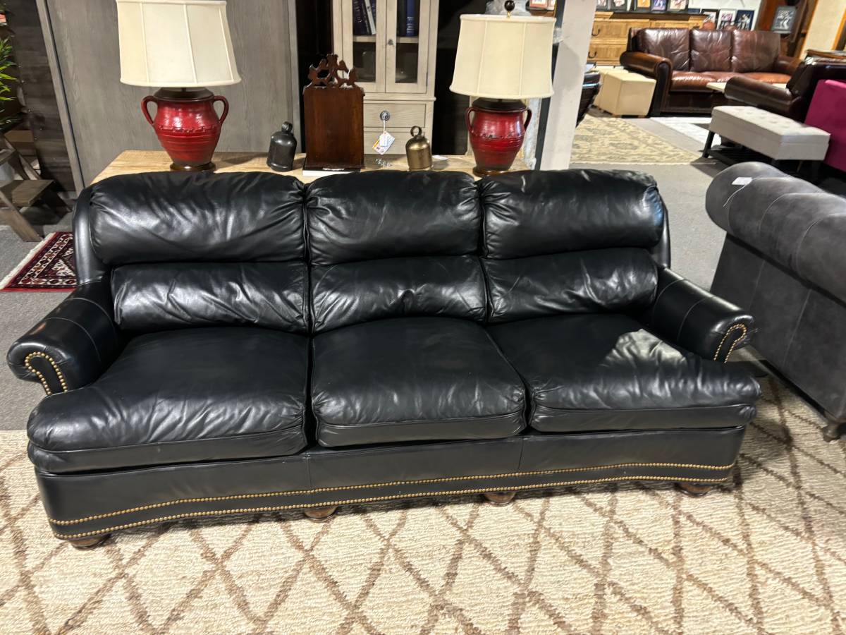 Hancock and Moore Austin Black Leather Sofa | North Furnishings