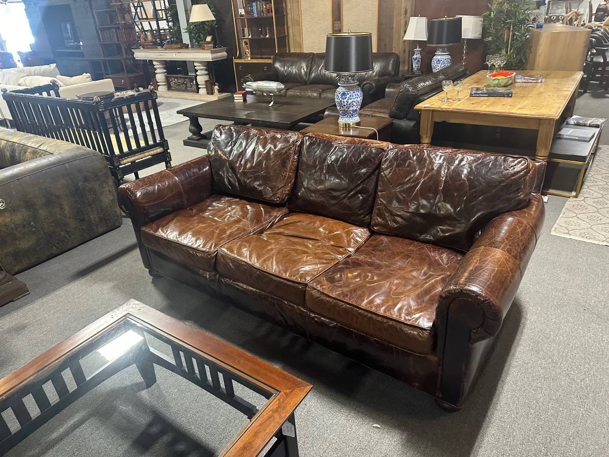 Restoration hardware distressed leather couch store