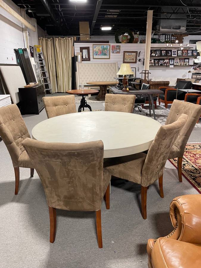 Set of 6 Microfiber Parsons Dining Chairs | North Furnishings